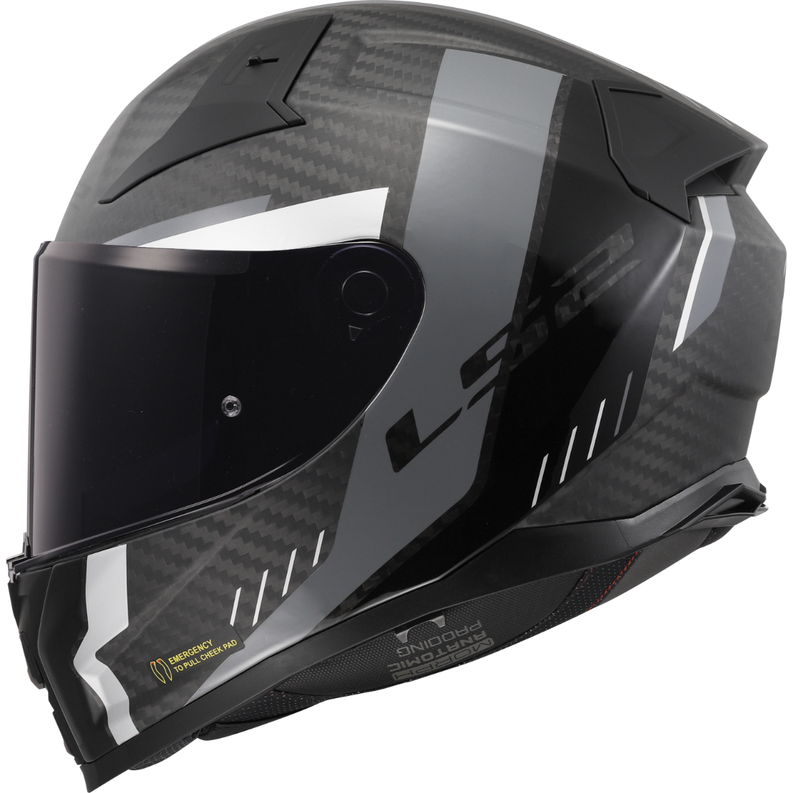 LS2 FF811 Vector II Carbon Grid Motorcycle Helmet Grey, Full Face, Lid ...