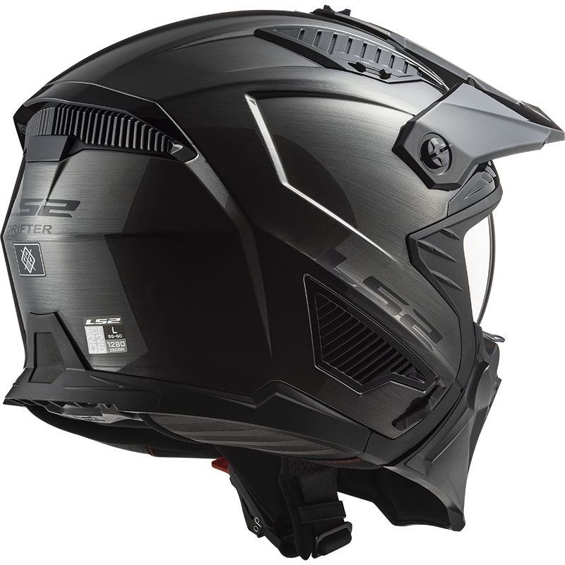 LS2 OF606 Drifter Motorcycle Helmet Jeans Titanium, Open Face, Lids ...