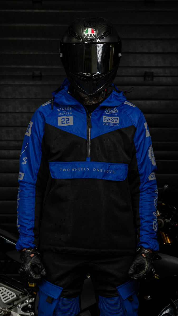 Ride Rich Concord V2 Flow Mesh Armoured GP Anorak Motorcycle Jacket ...
